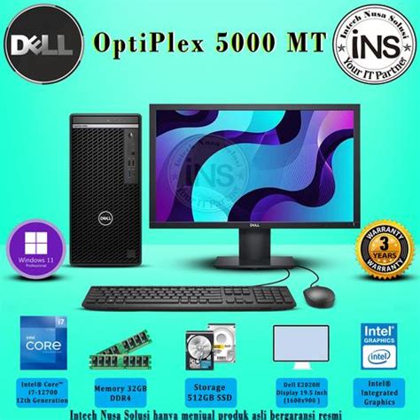 Jual Pc Dell Optiplex Mt I Gb Tb Sata Gb Tb Ssd W Pro Tb Ssd Jakarta