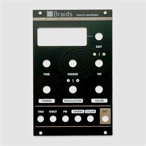 Black Panel For Mutable Instruments Braids Oddvolt Eurorack Panels
