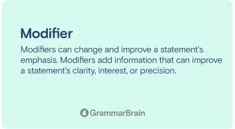 Understanding Modifiers Definition Types Examples Grammar