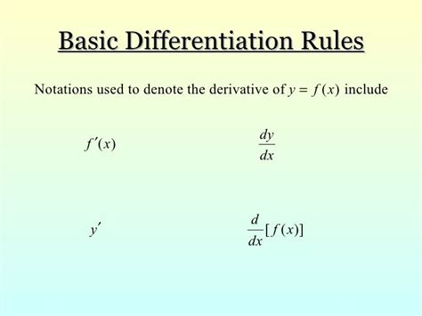 Basic Rules Of Differentiation