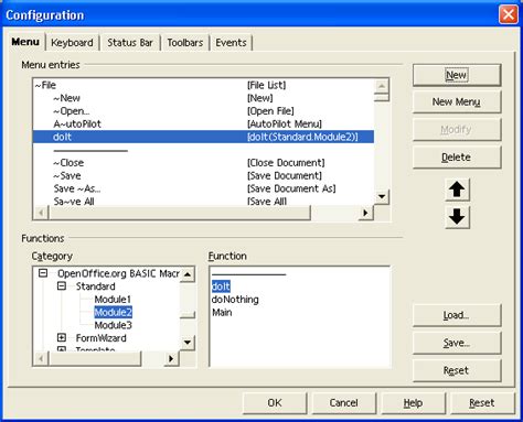 Assigning Macros To Gui Events Apache Openoffice Wiki