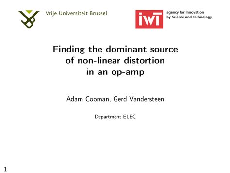 Pdf Finding The Dominant Source Of Non Linear Distortion In An Op Amp