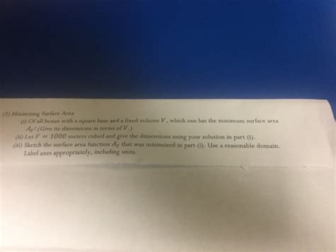 solved minimizing surface area of all boxes with a square