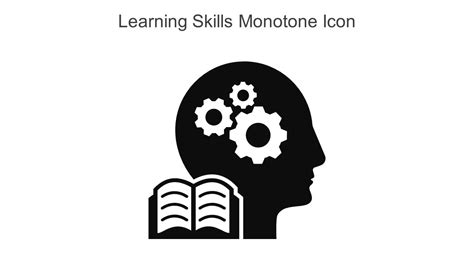 learning skills monotone icon in powerpoint pptx png and editable eps