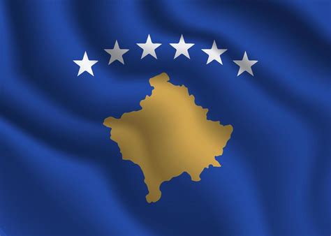 Kosovo National Flag Vector Illustration With Official Colors Design