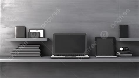 장치 노트북 휴대폰 및 태블릿 Pc 모음이 있는 회색 벽 선반의 3d 그림 컴퓨터와 전화 컴퓨터 컴퓨터 노트북 배경 일러스트 및 사진 무료 다운로드 Pngtree