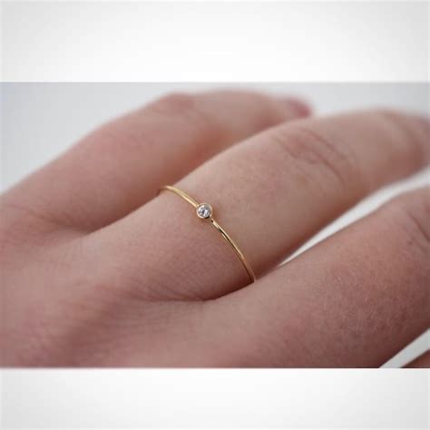 Tiny Diamond Ring Etsy