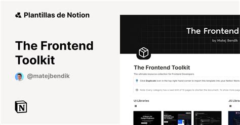 Plantilla The Frontend Toolkit Notion Marketplace