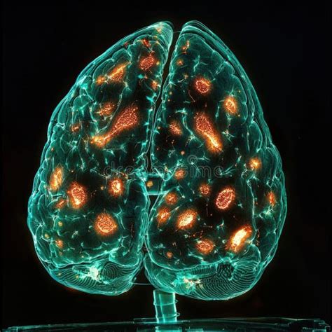 Abstract Illustration Of A Lung Model With Glowing Elements