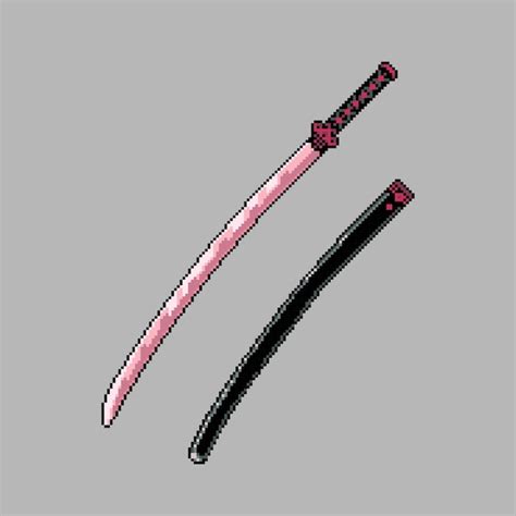 Premium Vector Fully Edited Pixel Art Style Colored Katana Sword