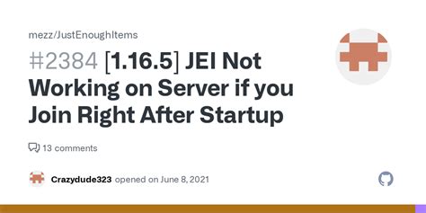 1165 Jei Not Working On Server If You Join Right After Startup · Issue 2384 · Mezz