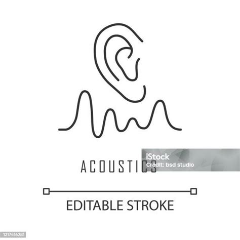 聲學線性圖示聲音傳輸和聽覺效果聲波頻率 波形生成細線插圖輪廓符號向量隔離輪廓圖可編輯筆劃向量圖形及更多健保和醫療圖片 健保和醫療 剪裁圖 剪貼畫 Istock