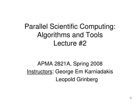 ppt parallel scientific computing algorithms and tools lecture 2 powerpoint presentation