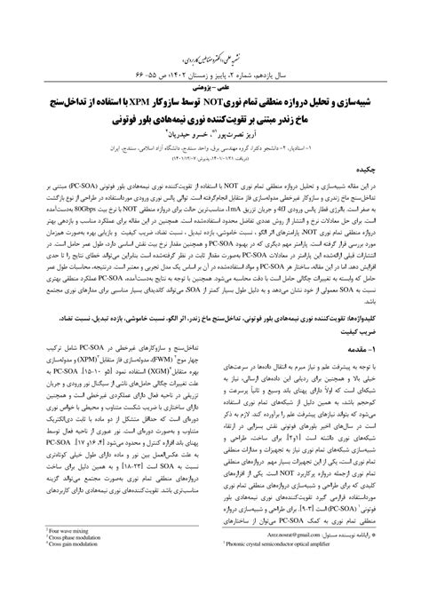 Pdf Simulation And Analysis Of The All Optical Not Logic Gate By Xpm