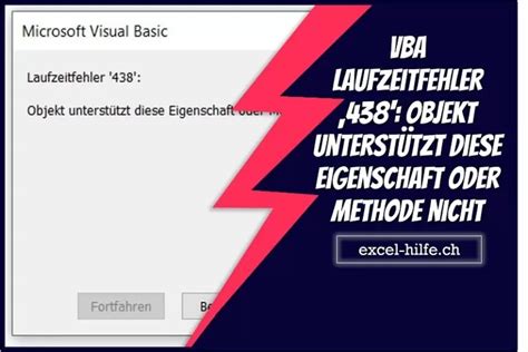 Vba Laufzeitfehler ‚438‘ Objekt Unterstützt Diese Eigenschaft Oder Methode Nicht Excel Hilfech