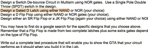 Solved Design A Switch Debounce Circuit In Multisim Using Nor Gates Use A Single Pole Double