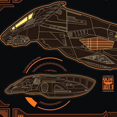 Firefly Serenity Class Transport Schematics Print 36x11 75 Etsy