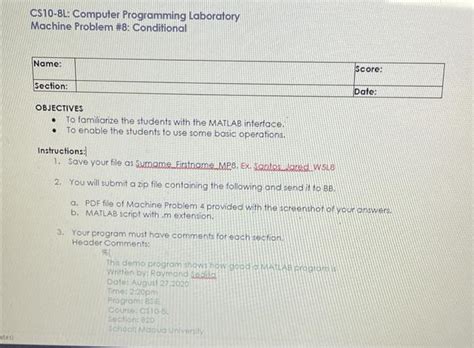solved cs10 8l computer programming laboratory machine