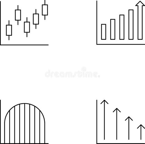 Bar Graph Line Icons Set Graph Line Bar Chart Diagram Report Statistics Business Graphs