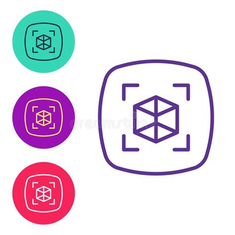 Set Line D Modeling Icon Isolated On White Background Augmented Reality Or Virtual Reality