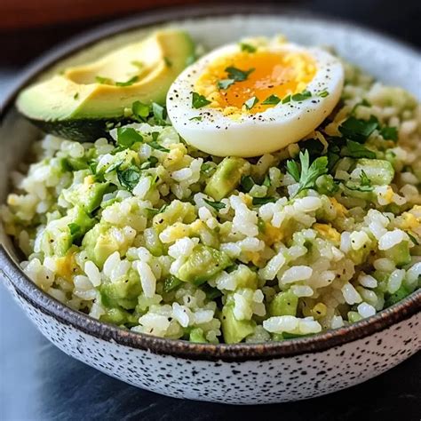 Egg And Avocado Rice Bowl Red Recipe