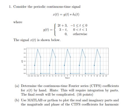 Solved Consider The Periodic Continuous Time Signal Chegg