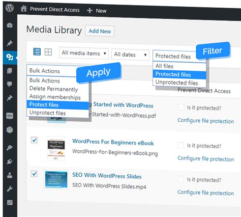 Pda Gold Features Restrict Wordpress Media Files Access