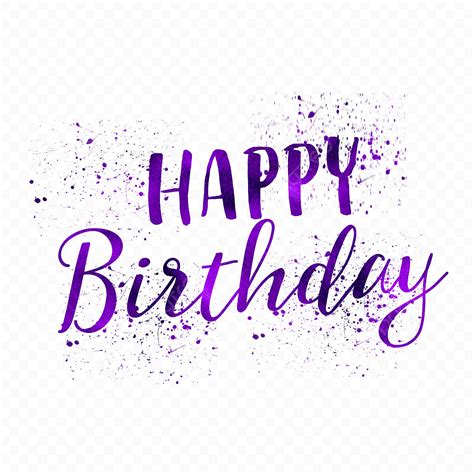 Purple Splatter Png Image Happy Birthday In Purple Style Watercolor