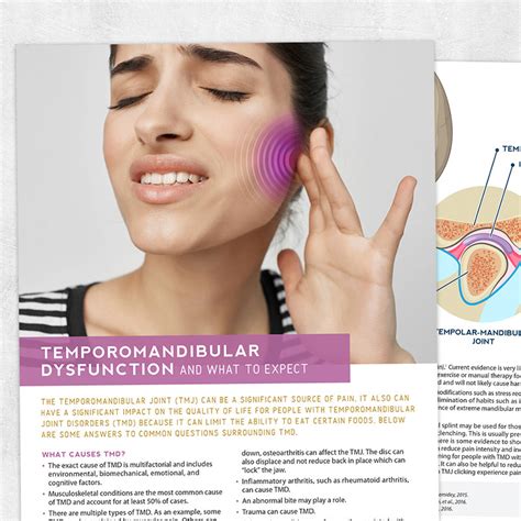 Temporomandibular Dysfunction And What To Expect Adult And Pediatric Printable Resources For