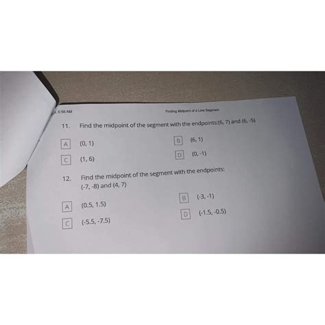 Solved 3 556 ﻿amfinding Midpoint Of A Line Segment11