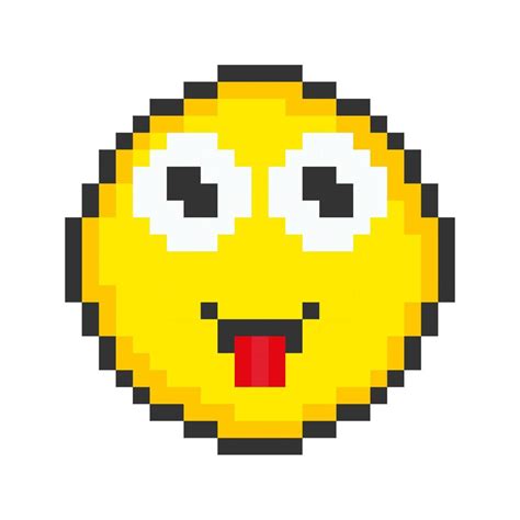 Face Icon With Tongue Pixel Art Emoticons Vector Illustration Vector Art At Vecteezy