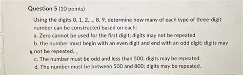 Solved Question 5 10 Points Using The Digits 0 1 2