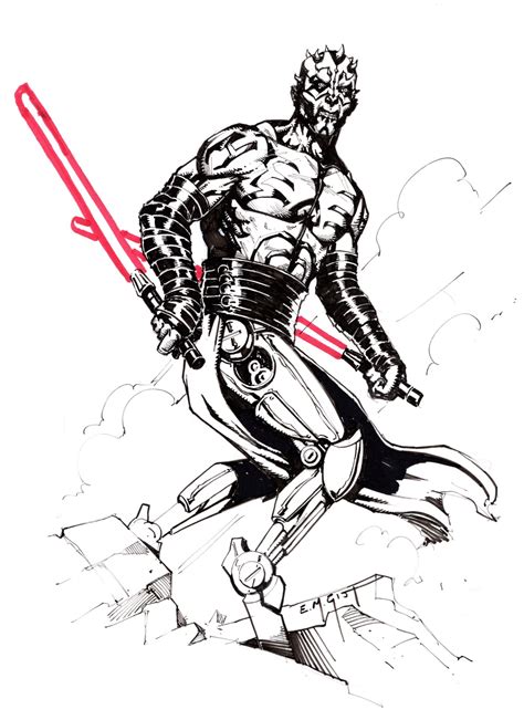 Darth Maul By E M Gist In Brian Keohans Star Wars Comic Art Gallery Room