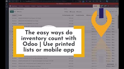 easy methods to do inventory counts in odoo printed lists mobile app and barcode scanner youtube