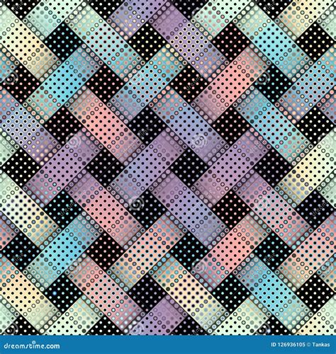 Geometric Abstract Pattern Polka Dot Pattern On Low Poly Background Stock Vector