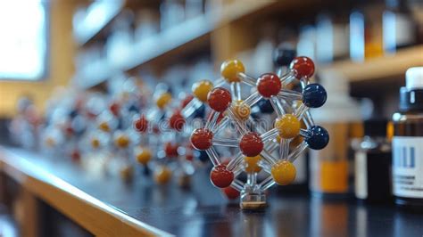 Molecular Models In A Laboratory Setting Showcasing Scientific