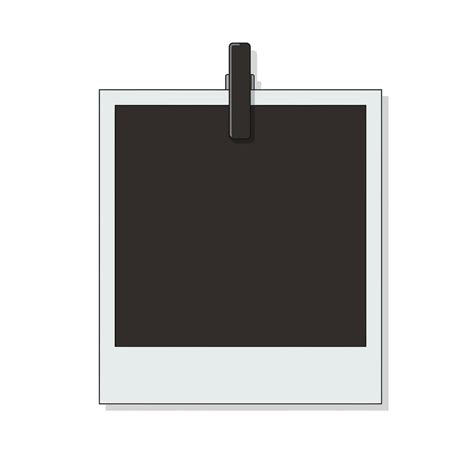 Polaroid Frame Design With Clip In Flat Art Style For Creative Projects