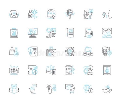 Market Research Linear Icons Set Survey Focus Group Data Analysis Target Audience Sampling