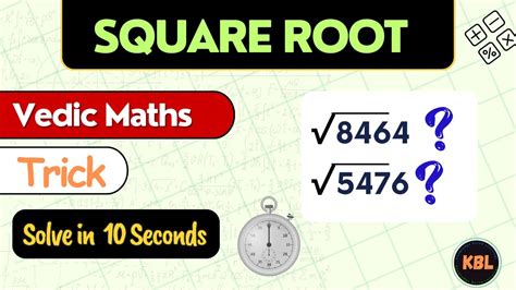 Square Root Number Trick Find Square Root Of Any Number Vedic