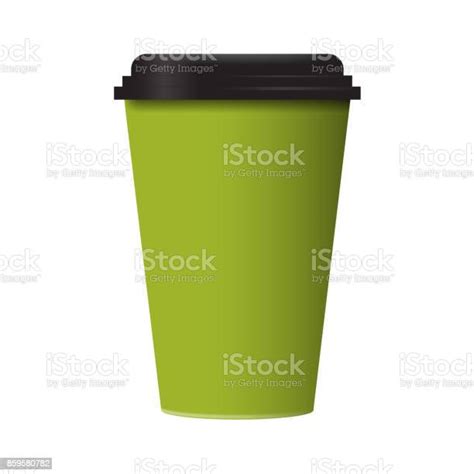 3d 녹색 현실적인 빈 종이 커피 컵 이랑 벡터 일러스트 레이 션 0명에 대한 스톡 벡터 아트 및 기타 이미지 0명 공란 뚜껑 Istock