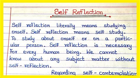 Self Reflection PLS Education Essay Writing Writing Letter