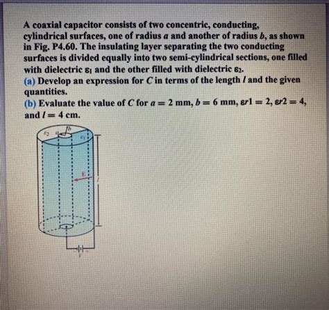 Solved A Coaxial Capacitor Consists Of Two Concentric