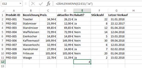 Wenn Funktion Excel