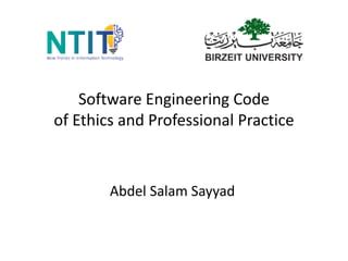 Software Engineering Code Of Ethics PPTX