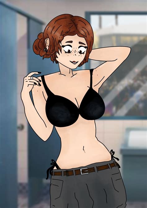 Rule 34 Biting Lip Bra Breasts Female Looking Down Oc Original