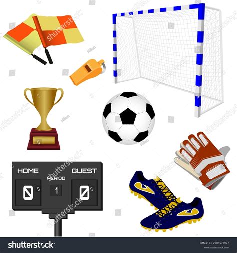 Football Attributes Set Collections Football Concept Stock Vector