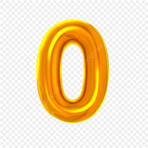 0 Zero Number Vector Golden Yellow Metal Letter Figure Digit 0 Numeric