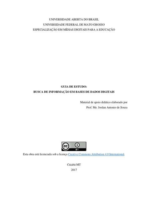 Guia Didático Busca De Informações Em Bases De Dados Digitais Pdf Biblioteca Digital