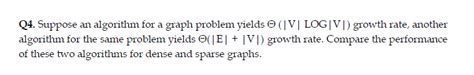 Solved Q4 Suppose An Algorithm For A Graph Problem Yields