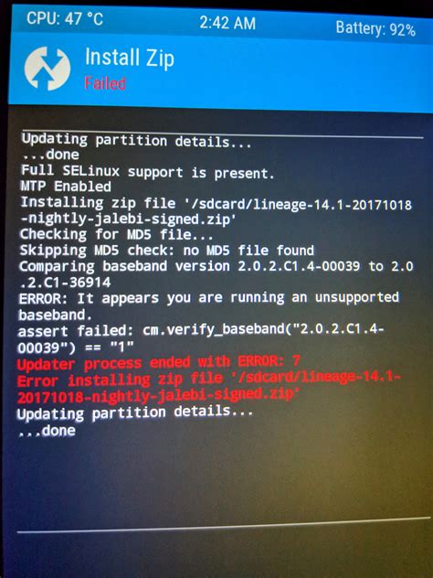 Lineage Os 141 Install Failed Updater Process Ended With Error 7 · Issue 1 · Teamwin
